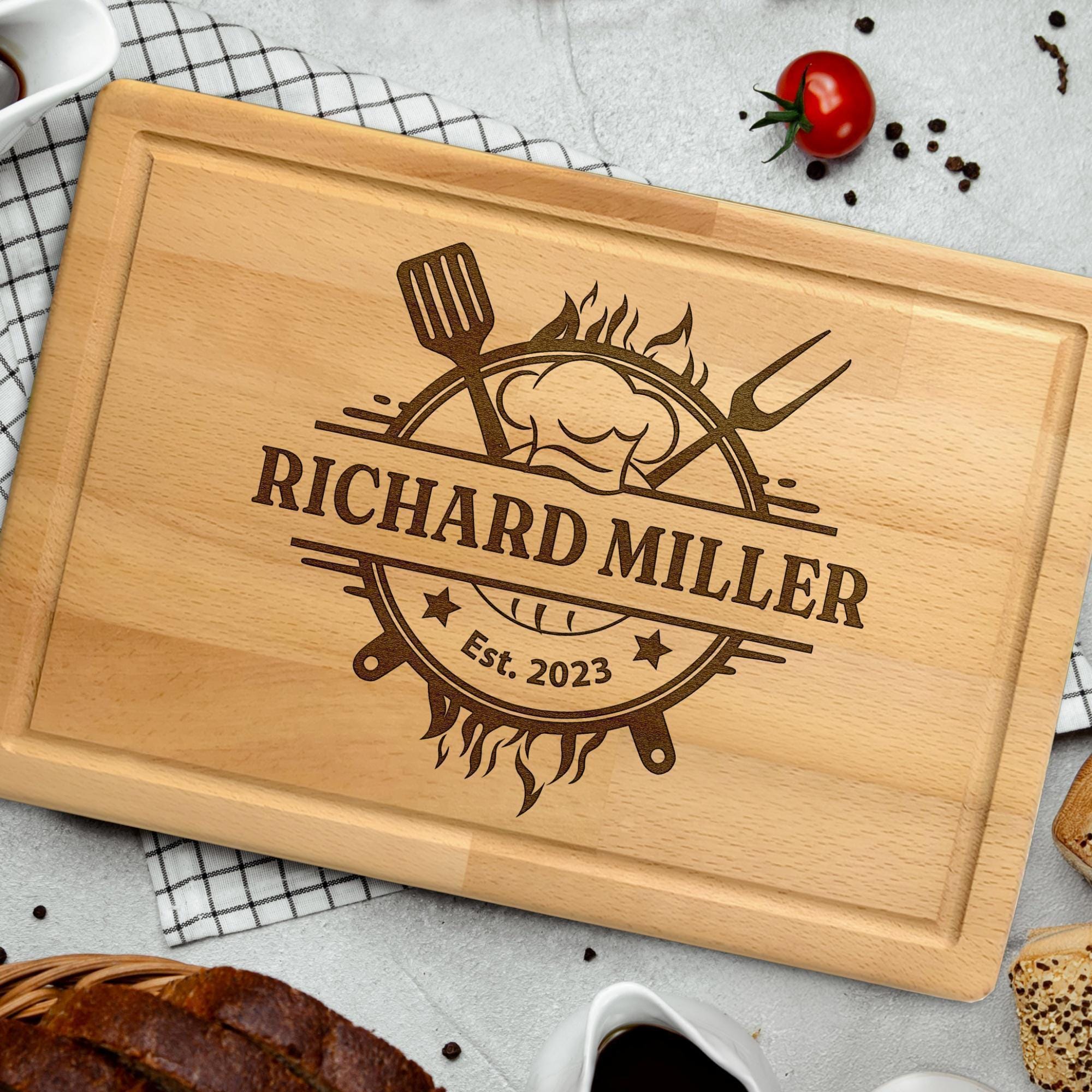 Personalized CHEF Cutting Board Chefs Board Custom Engraved ...