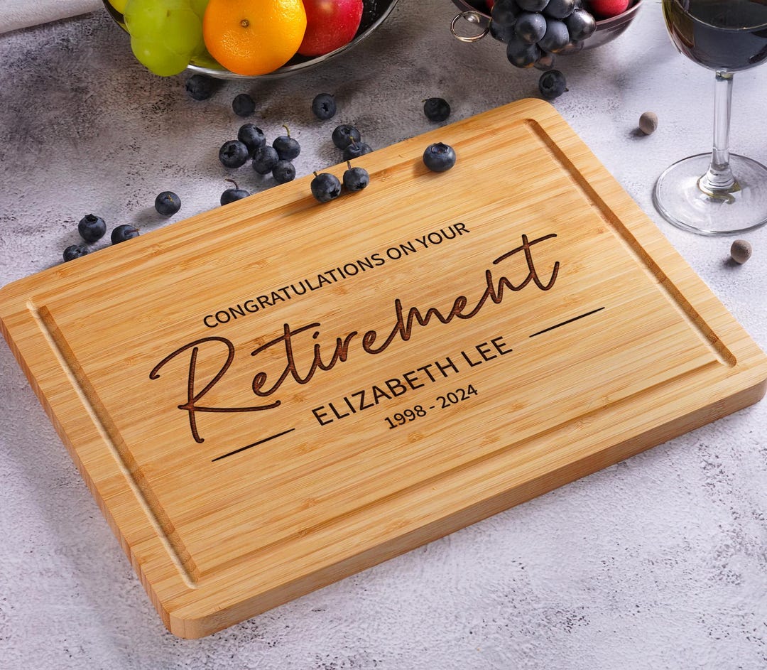 Personalized Retirement Cutting Board Gift, Retirement Gift for ...
