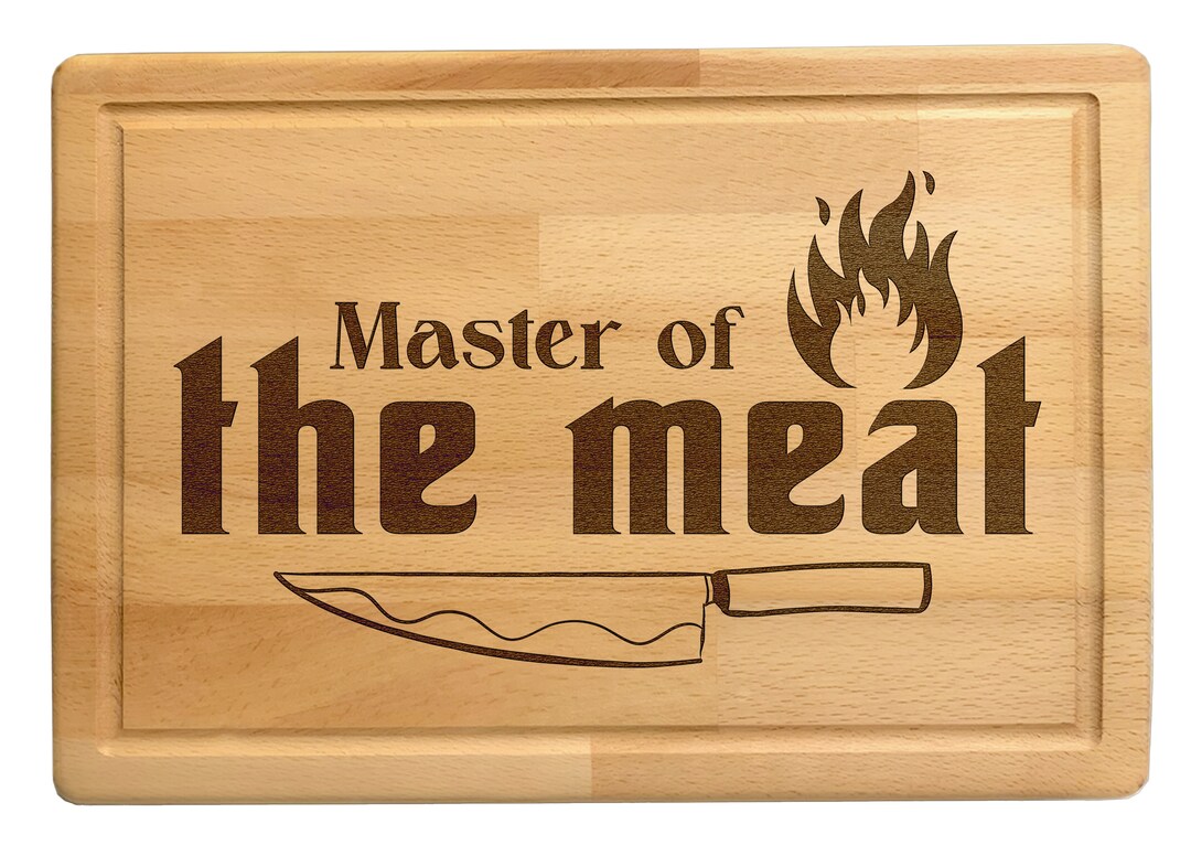 Custom Carving Meat Board, Personalized BBQ Gift for Dad, Wooden ...