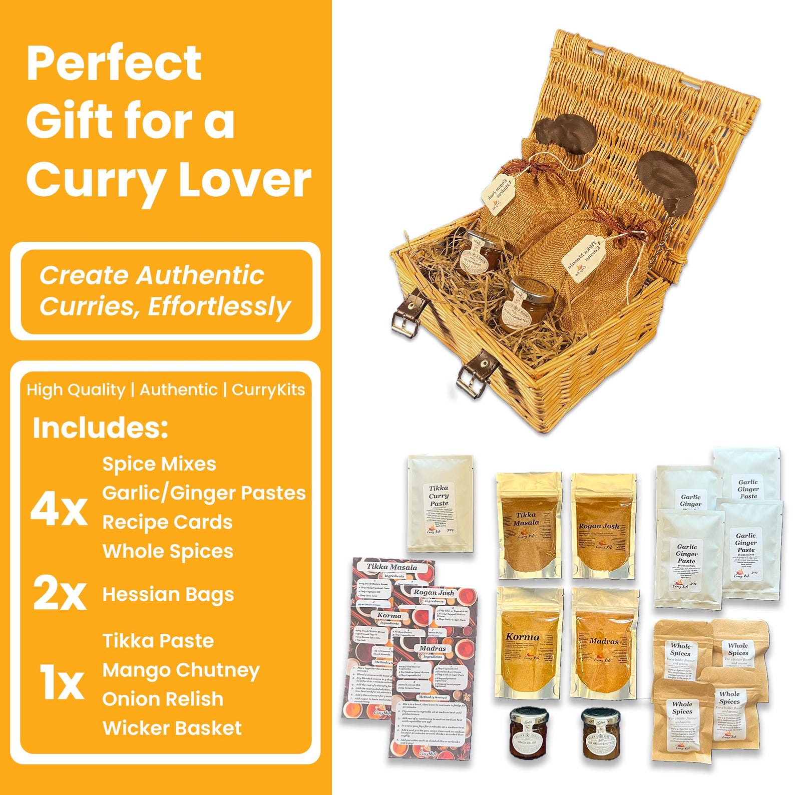 Curry Gift Hamper | 4 Curry Kits | Indian Spice Mixes | Curry Gift ...