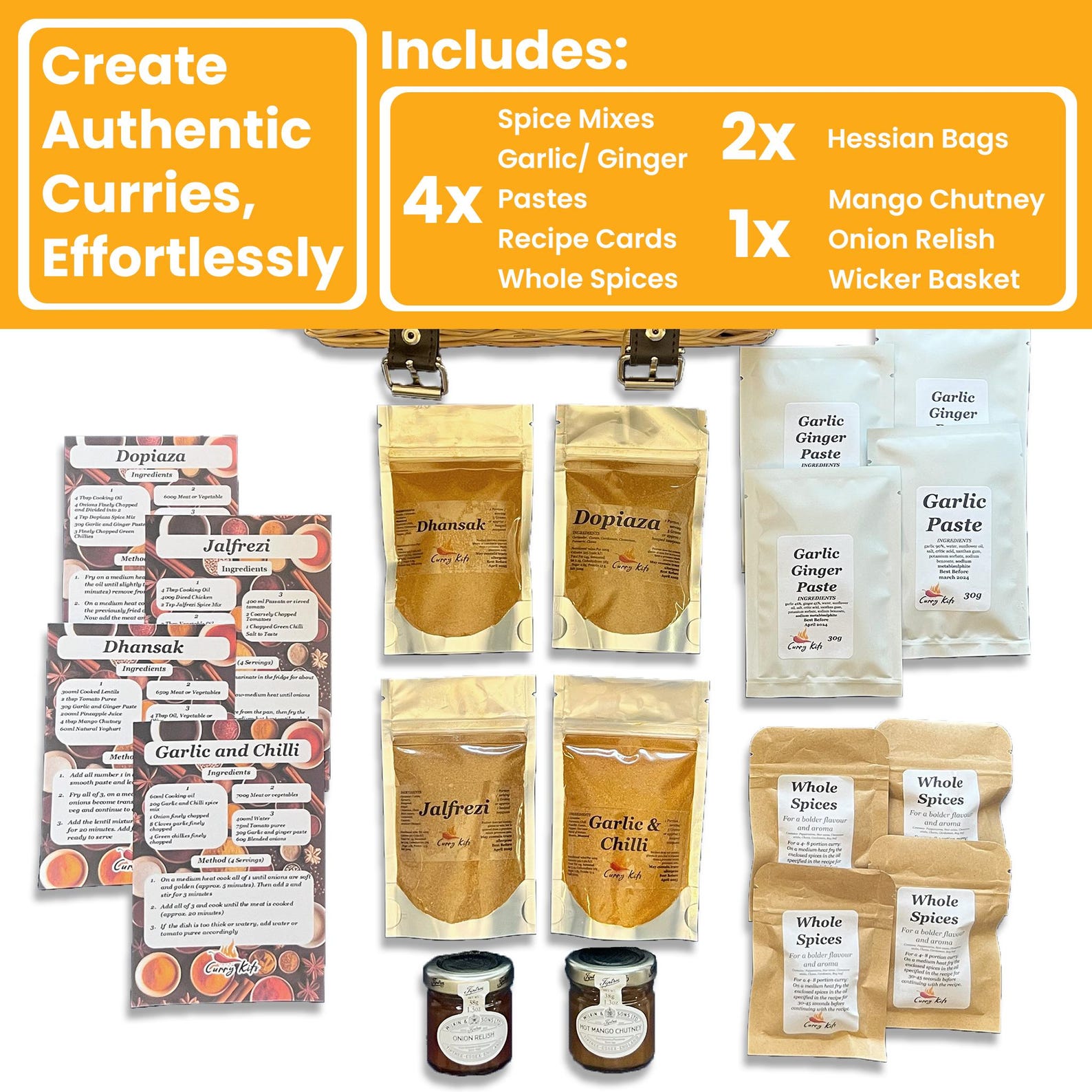 Curry Gift Hamper | 4 Curry Kits | Indian Spice Mixes | Curry Gift ...