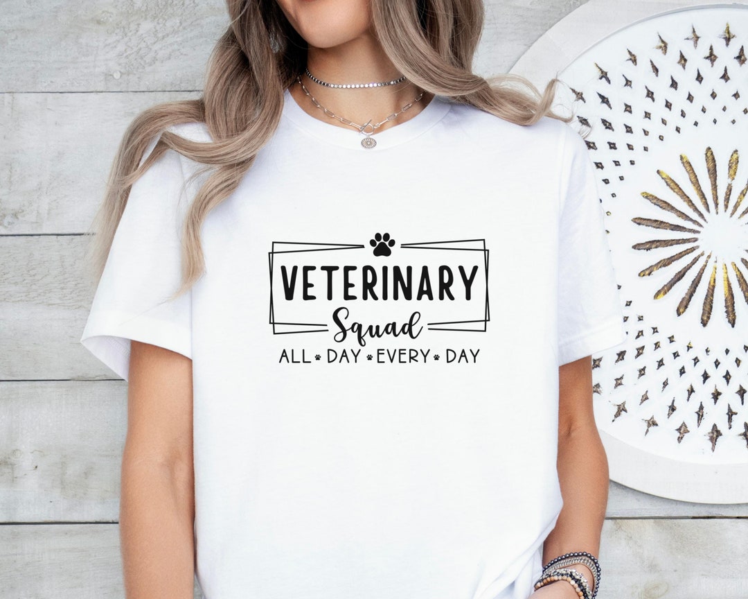 Veterinary Squad Tee , Vet Tech Shirt, Paw Print Shirt , Stethoscope ...