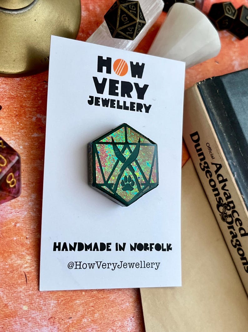 Handmade Dnd Ranger Pin | D20 | TTRPG Accessory | Dungeons and Dragons ...