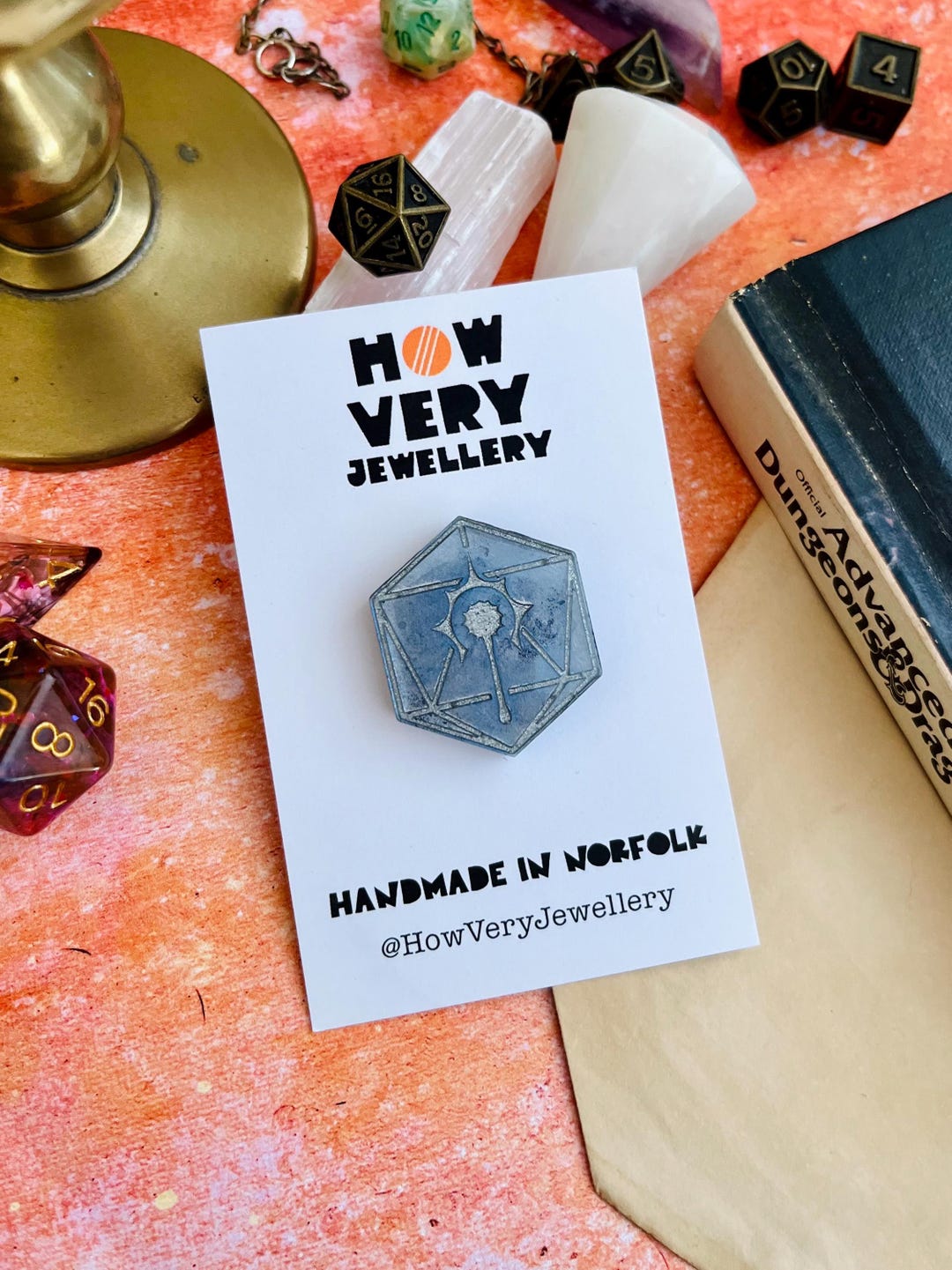 Handmade Dnd Cleric Pin | D20 Badge | TTRPG Accessory | Dungeons and ...