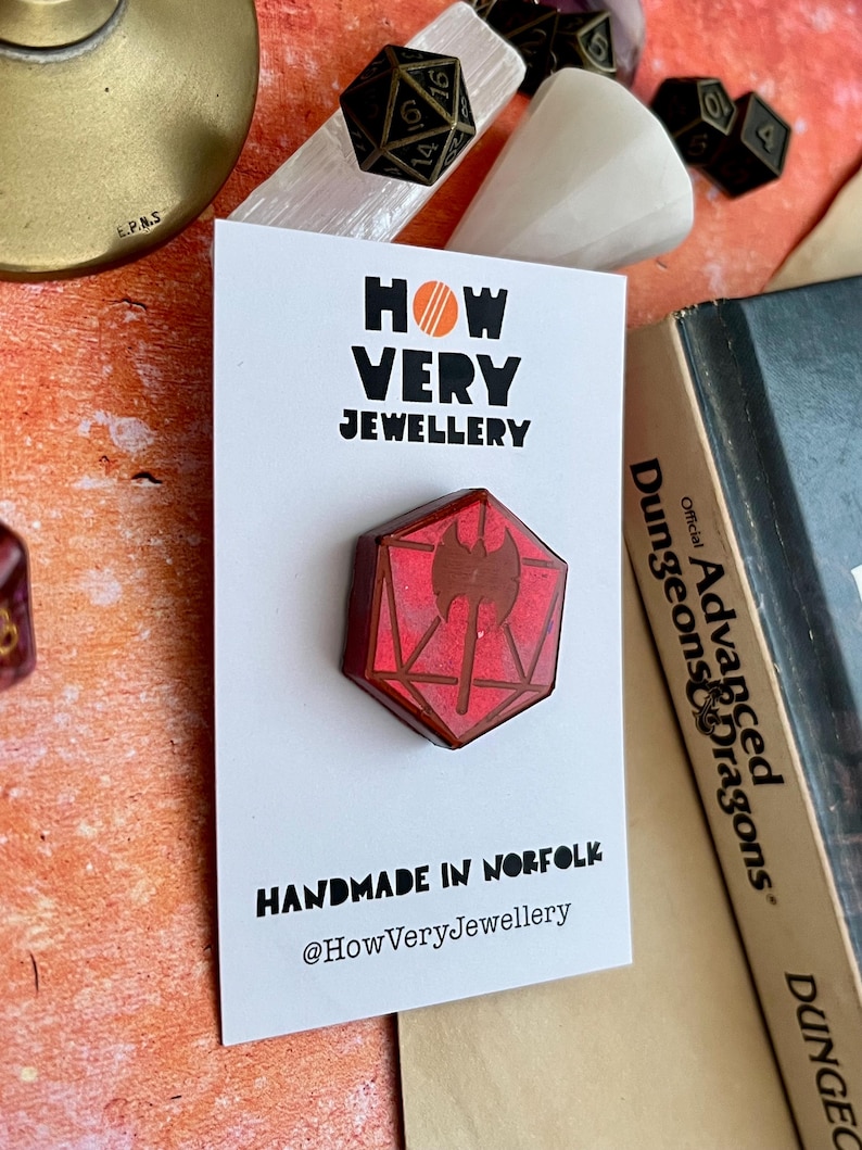 Handmade Dnd Barbarian Pin | D20 Badge | Dungeons and Dragons Class ...