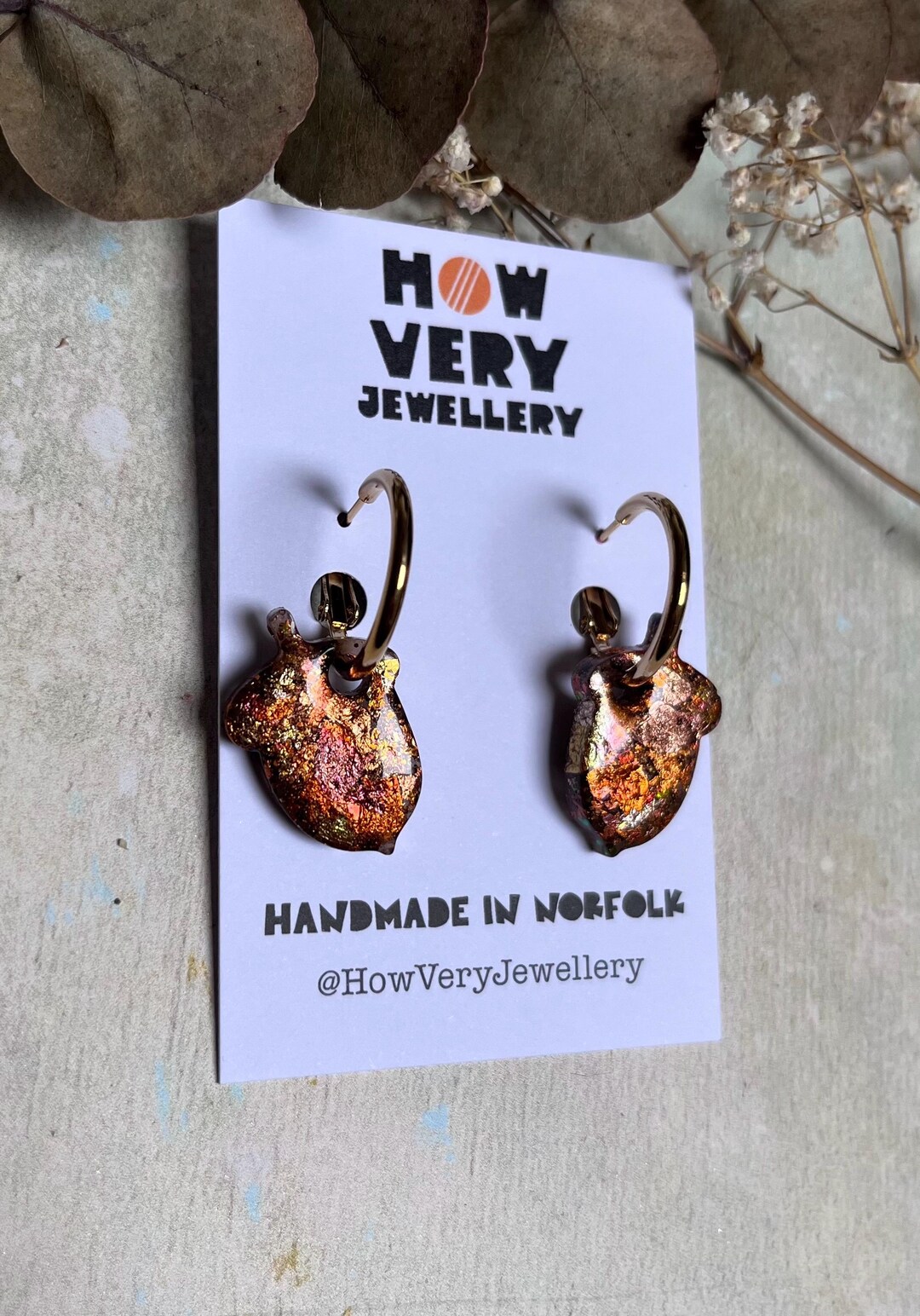 Acorn Drop Earrings – Metallic Resin, Woodland Inspired - Etsy