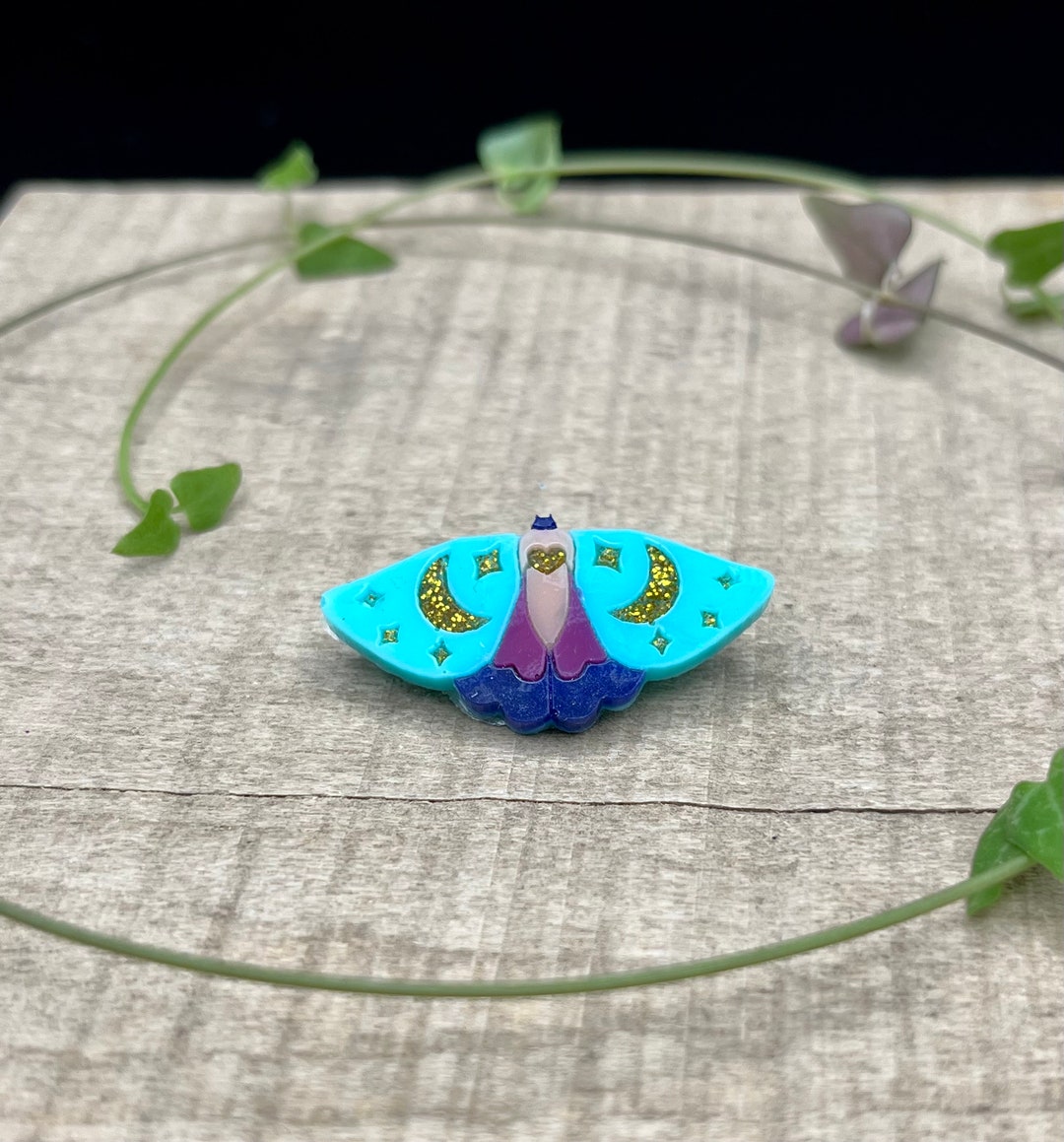 Moth Pin/brooch/badge Old School Tattoo Style Lepidoptera - Etsy