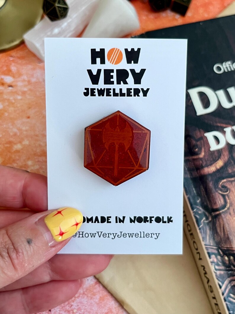 Handmade Dnd Barbarian Pin | D20 Badge | Dungeons and Dragons Class ...