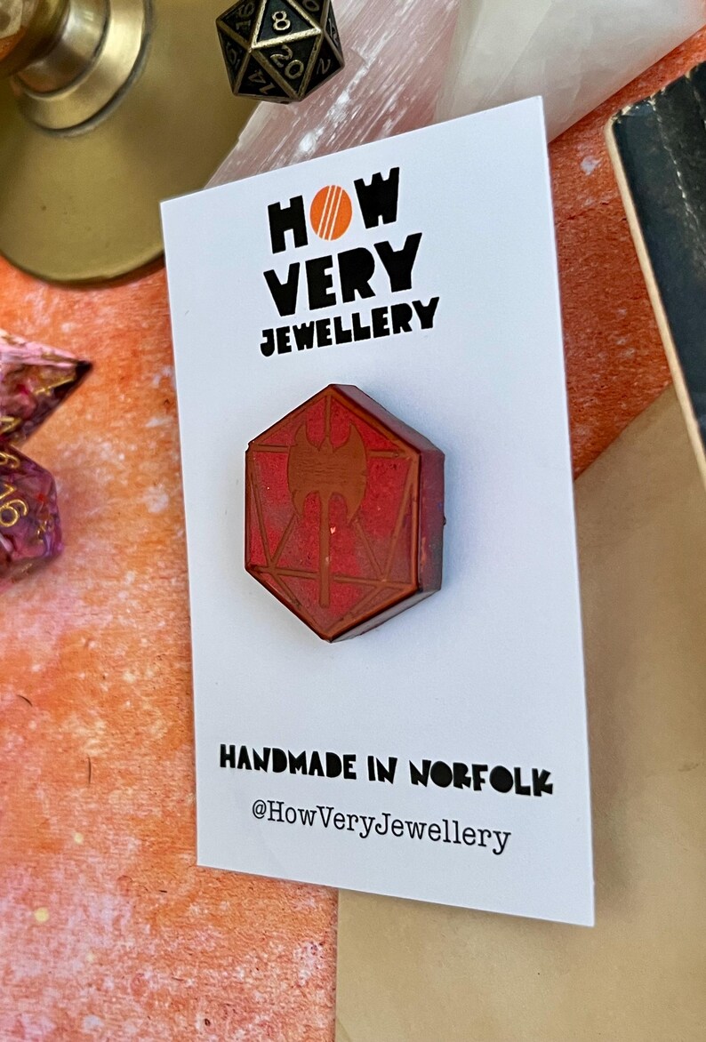 Handmade Dnd Barbarian Pin | D20 Badge | Dungeons and Dragons Class ...