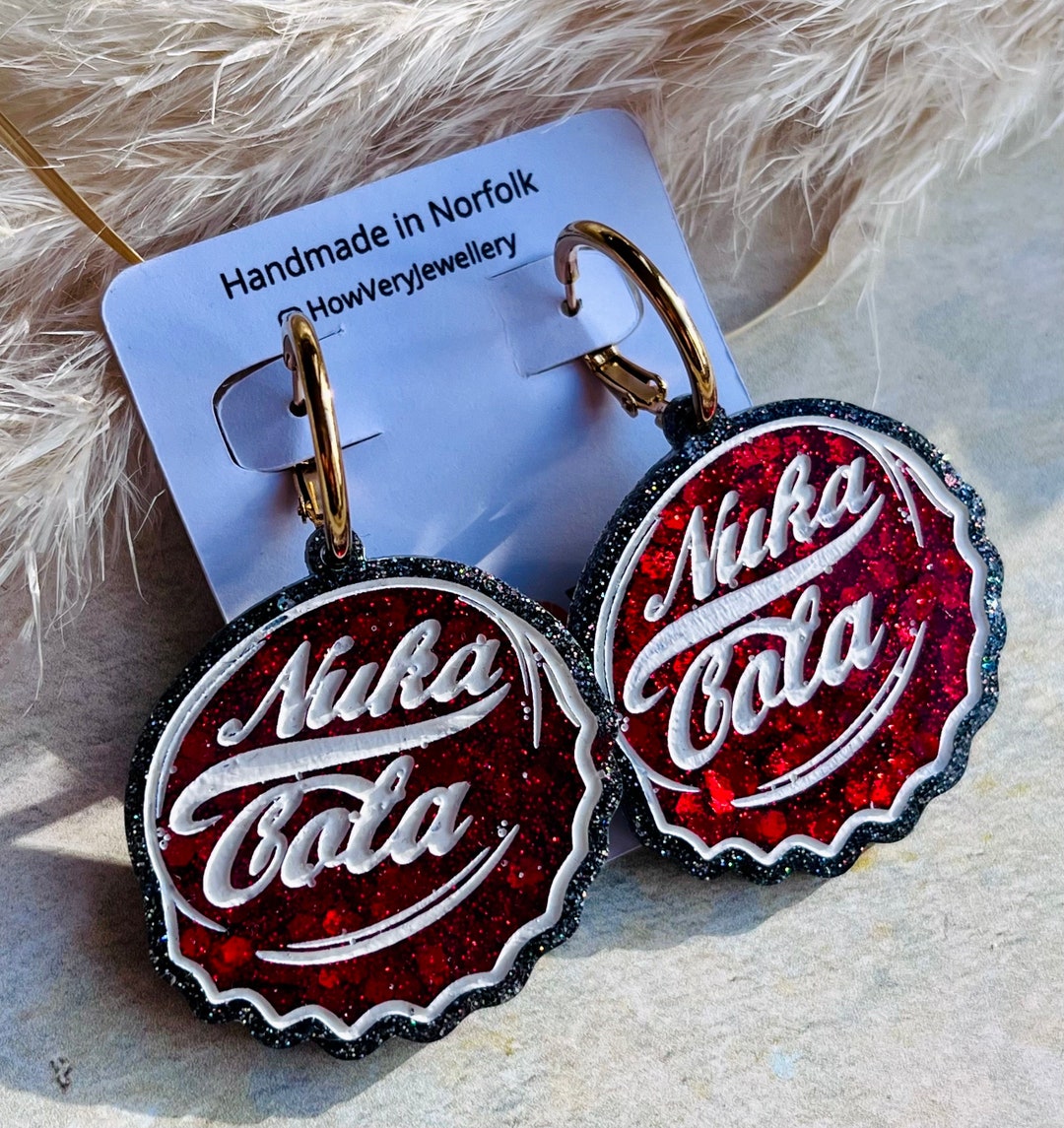 Dark Nuka Caps Earrings, Fallout Fan Gift, Fallout 4, Fallout New Vegas ...