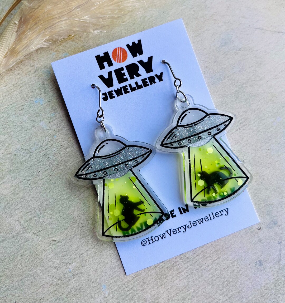 Handmade UFO Earrings, Alien Abduction, X-files Fan, Gift for Friend ...