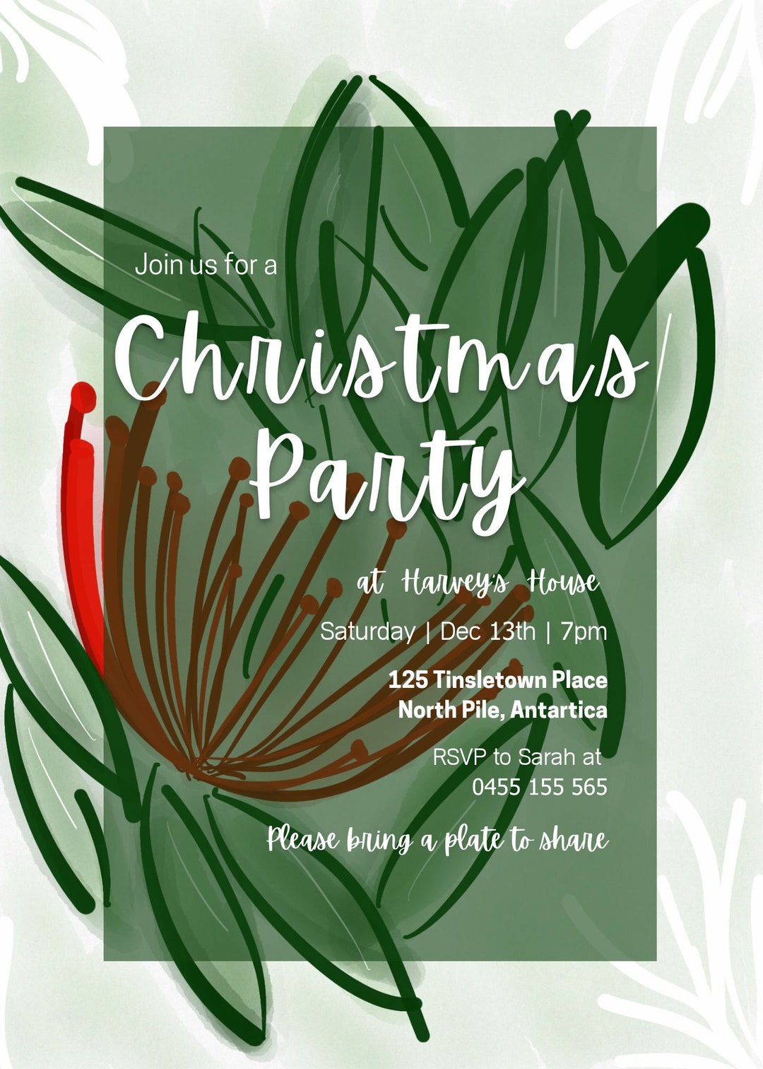 Australian Christmas Party Invite - Etsy Australia