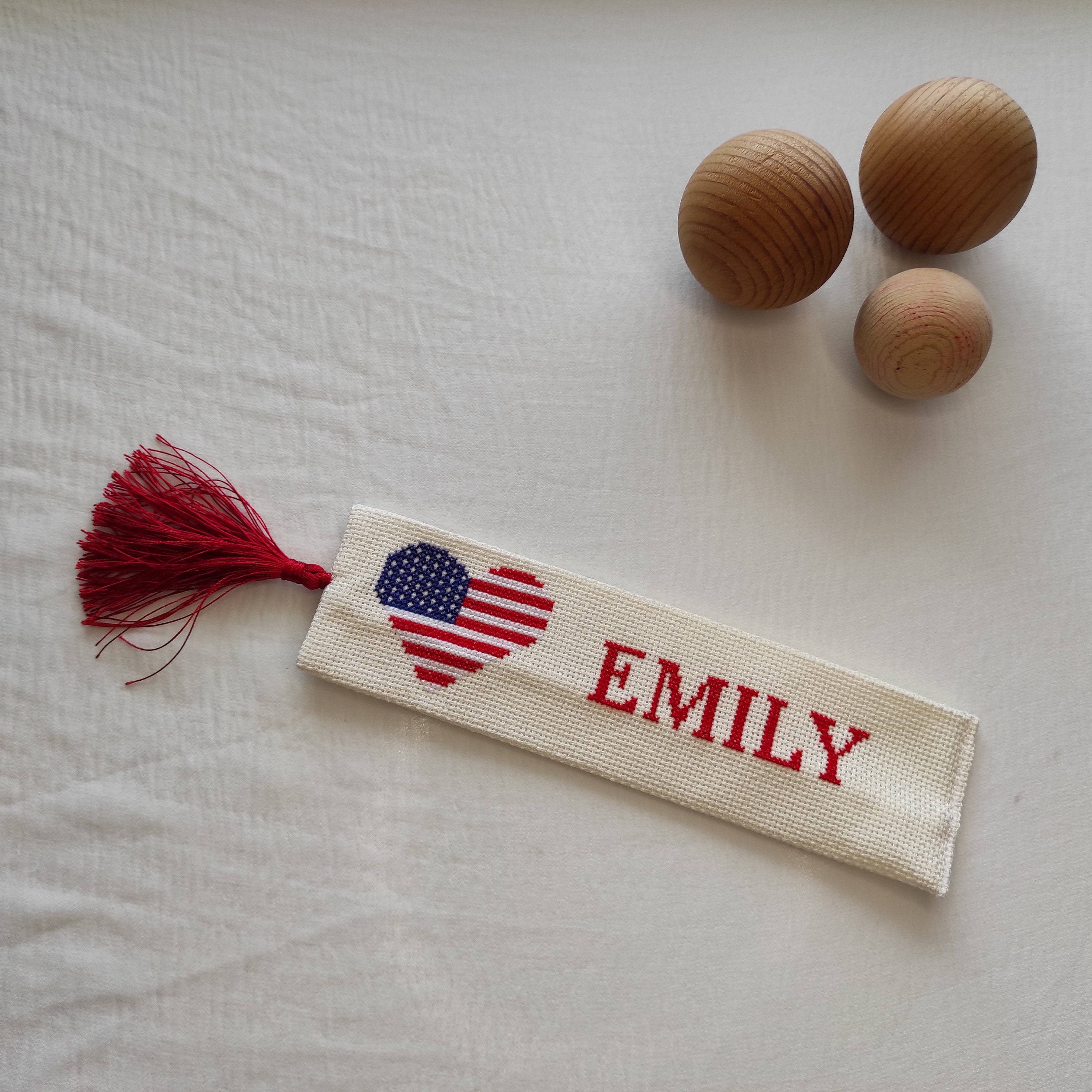 American Flag Bookmark Personalized Bookmark Cross Stitch USA Flag ...