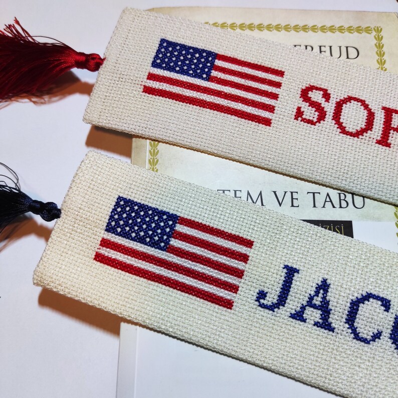 American Flag Bookmark Personalized Bookmark American Flag - Etsy