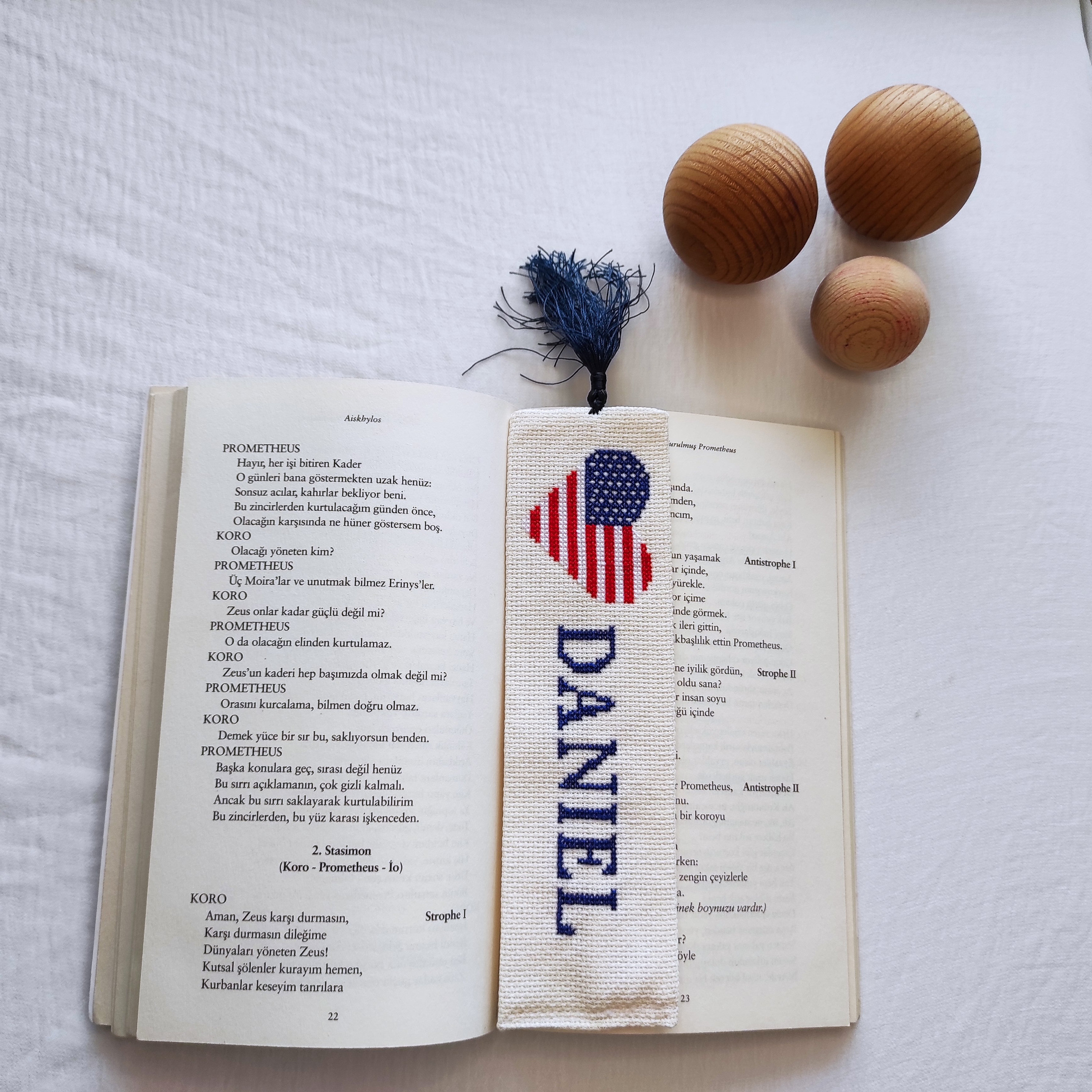 American Flag Bookmark Personalized Bookmark Cross Stitch USA Flag ...