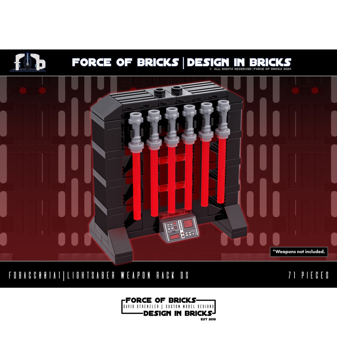 Lightsaber Weapon Rack DS A1 | Force of Bricks | Custom Building Kit ...
