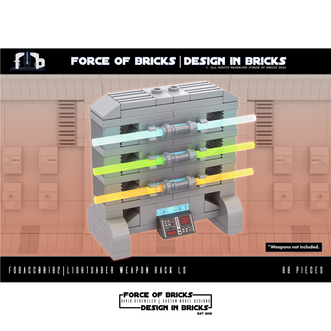 Lightsaber Weapon Rack LS B2 | Force of Bricks | Custom Building Kit ...