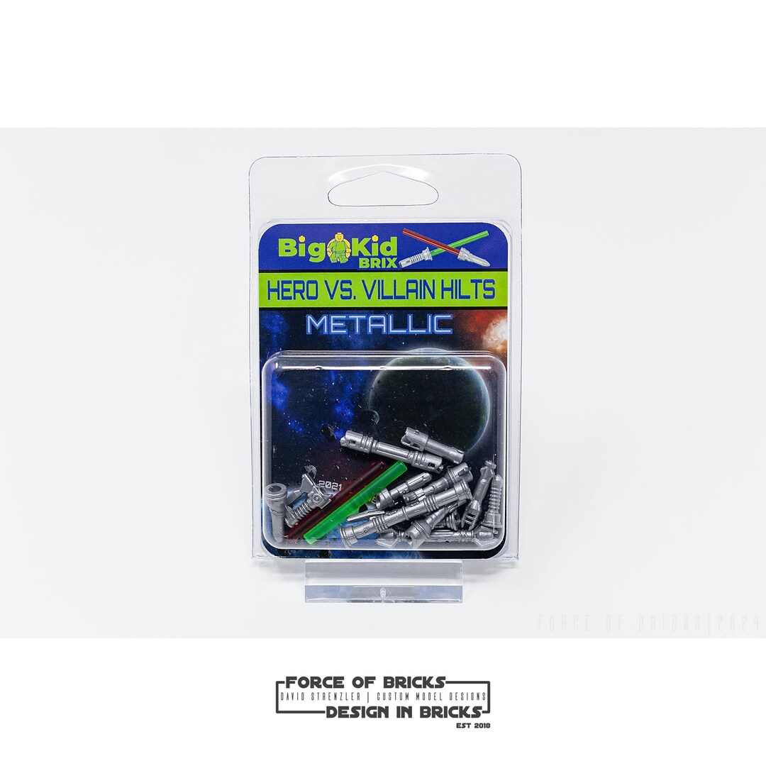 Hero Vs. Villain Hilts Pack, Metallic Silver | Custom Minifigure ...