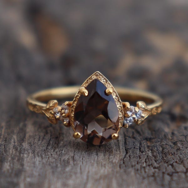 Smoky Quartz Ring - Etsy