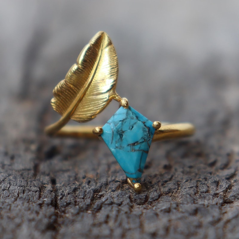 Turquoise Ring Gold - Etsy