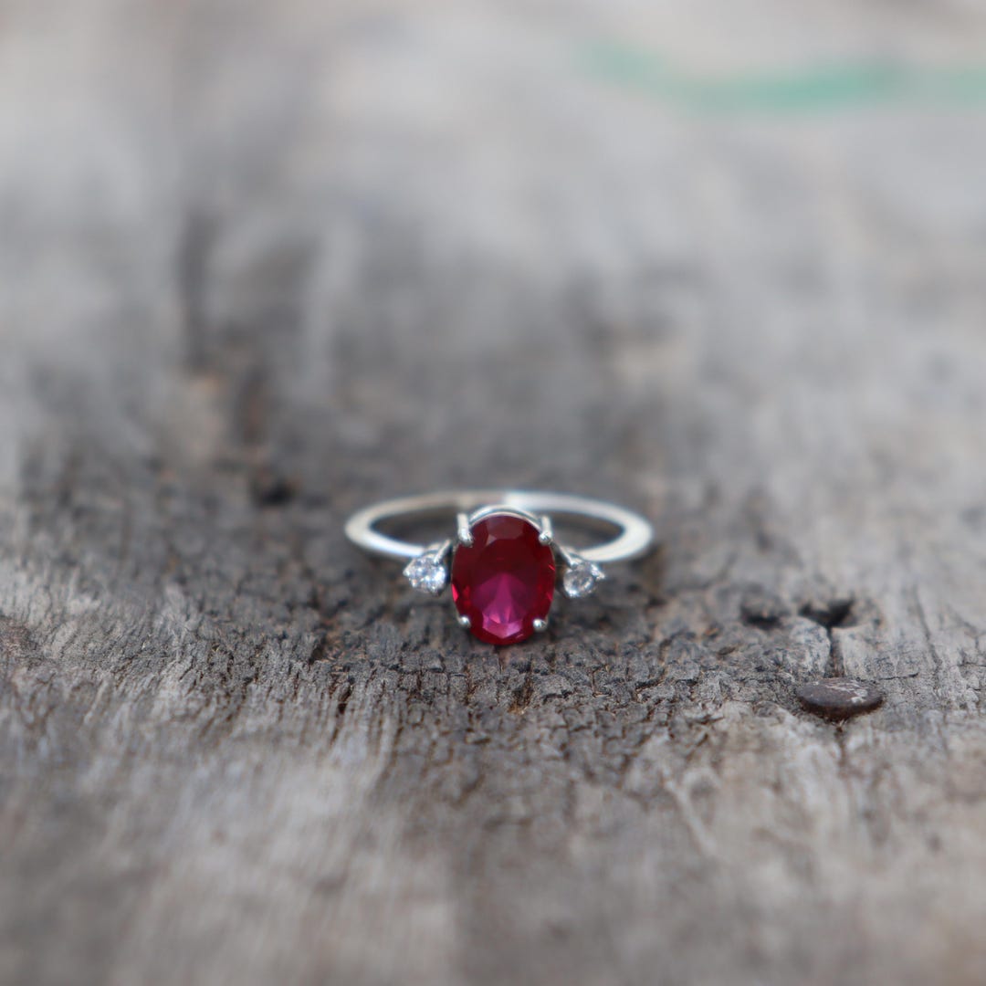 Natural Ruby Ring, 925 Sterling Silver Statement Ring, Handmade Boho ...