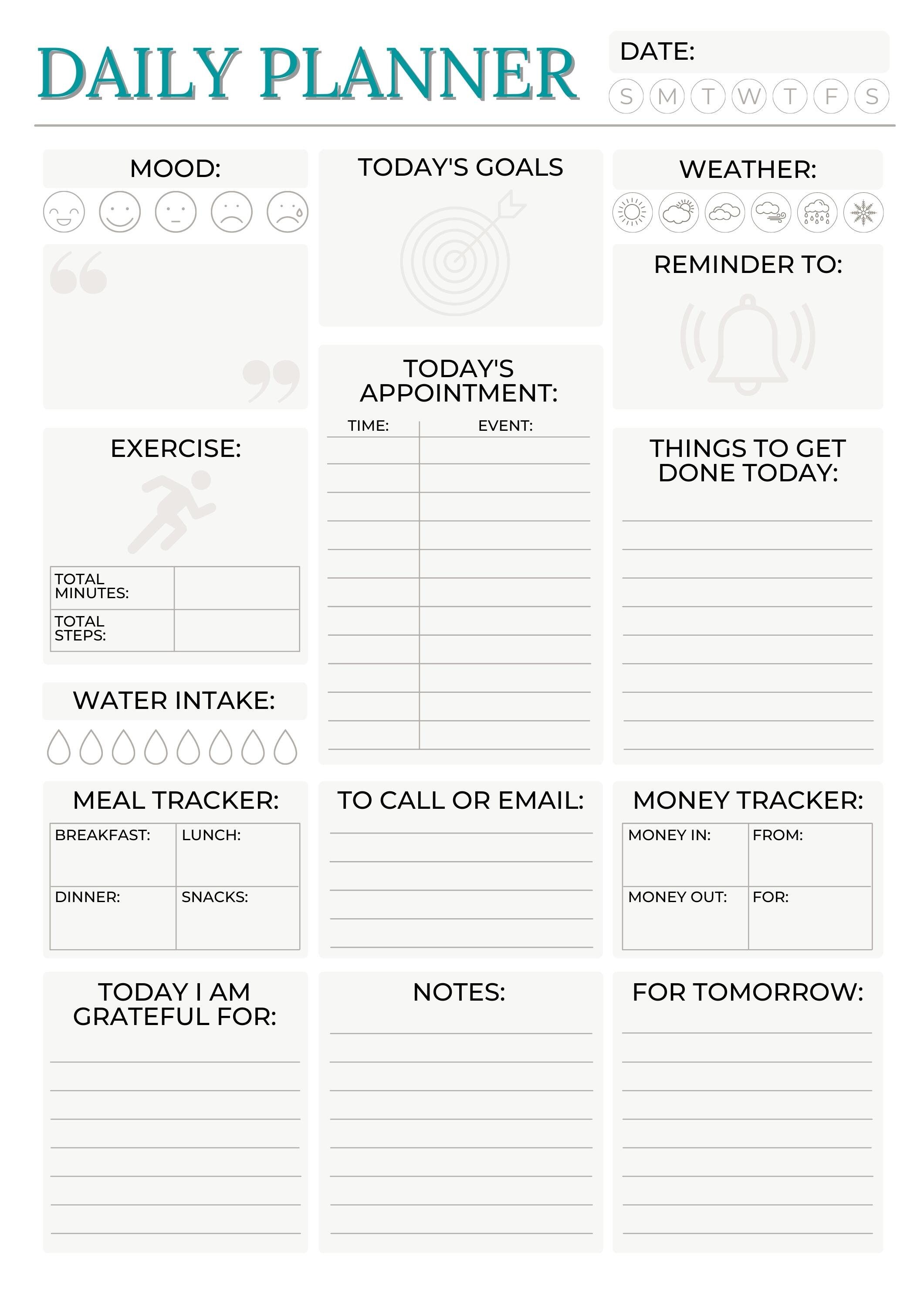 Daily to Do List, Customizable & Printable Daily Planner, Instant ...