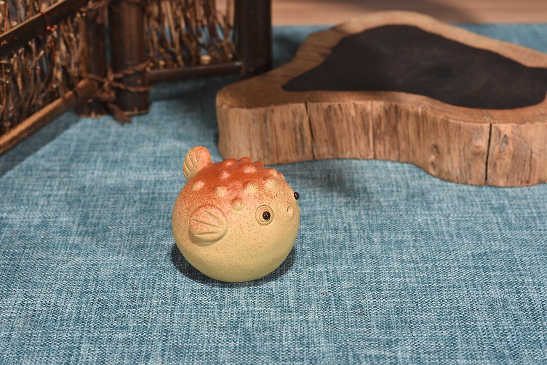 Tstea - Puffer Fish Tea Pet Decoration Tea Gift Purple Clay Yixing ...