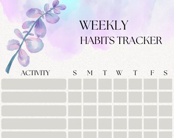 7 Day Habit Tracker, Weekly Habits, Goal Tracker, Goal Setter ...