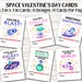 Space Valentine's Card for Kids| Outer Space Theme Valentine's Day Tags ...