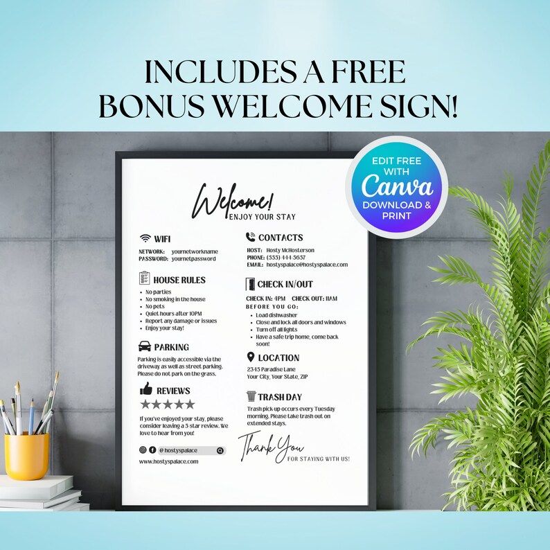 Airbnb Welcome Book Airbnb Guestbook Template Airbnb Host Bundle VRBO ...