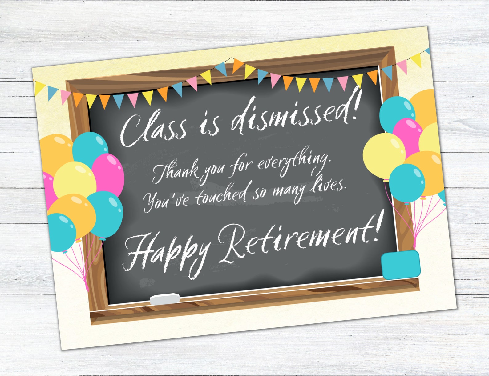 Teacher Retirement Card | Retirement Card Printable | Farewell Card for ...