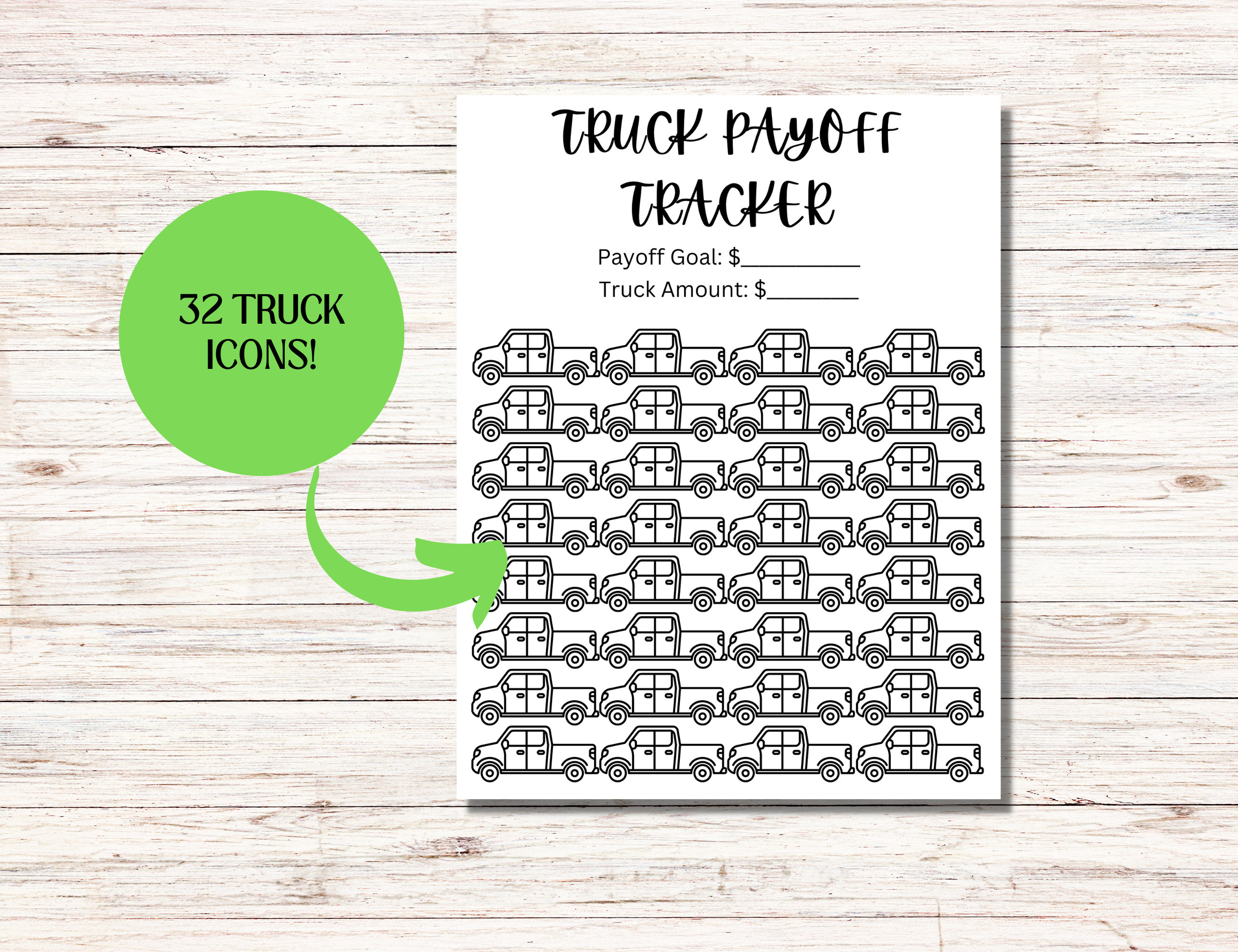 Car and Truck Payoff Tracker Printable Bundle | Vehicle Payoff ...