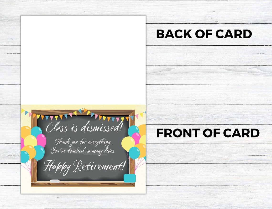 Teacher Retirement Card | Retirement Card Printable | Farewell Card for ...