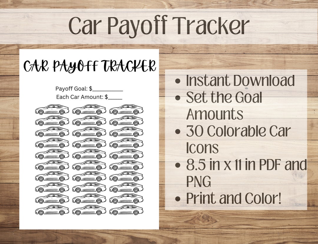 Car Payoff Tracker | Car Payoff Printable | Debt Free Goal | Vehicle ...