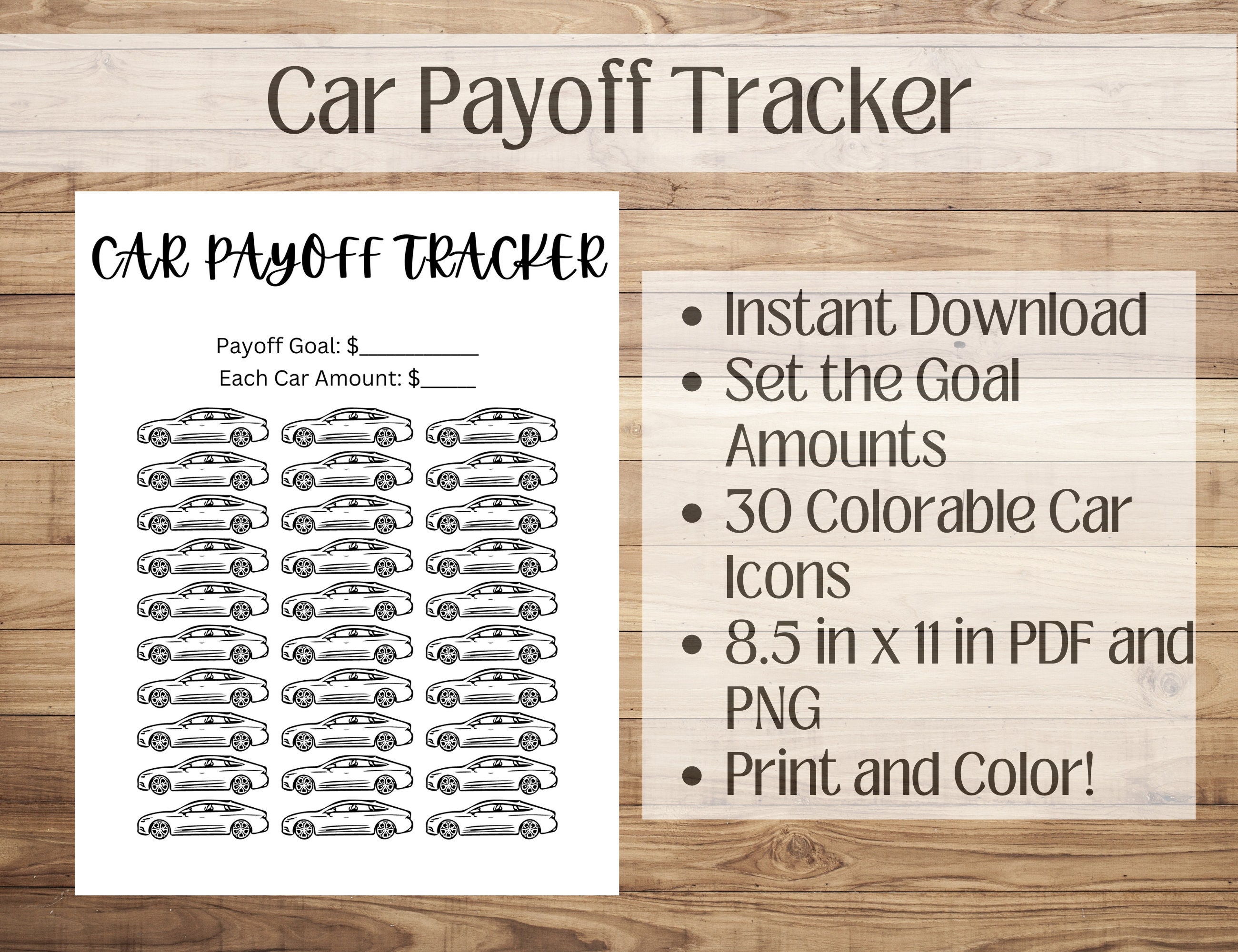 Car Payoff Tracker | Car Payoff Printable | Debt Free Goal | Vehicle ...