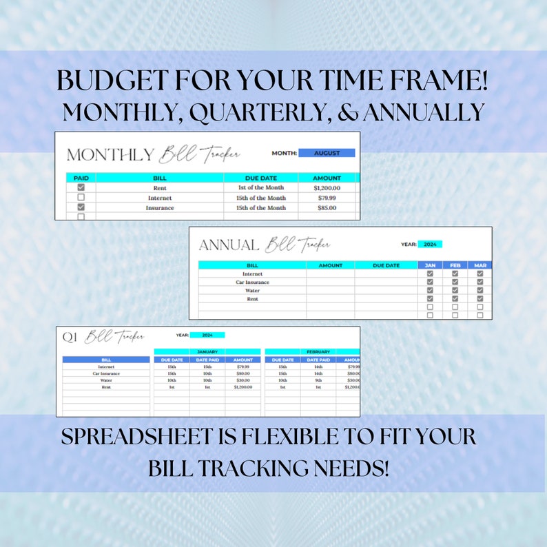 Bill Tracker Payment Organizer, Google Sheets Bill Tracker, Payment ...