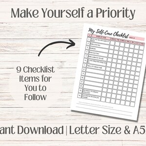 Self Care Planner | Self Care Set | Self Care Checklist | Self Care ...