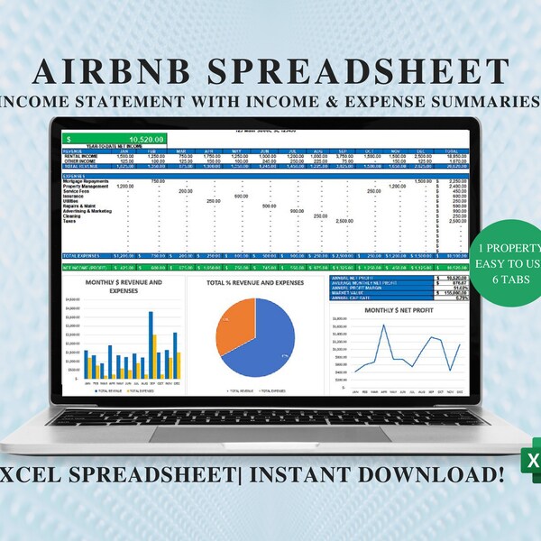 Short Term Rental Expense Excel - Etsy