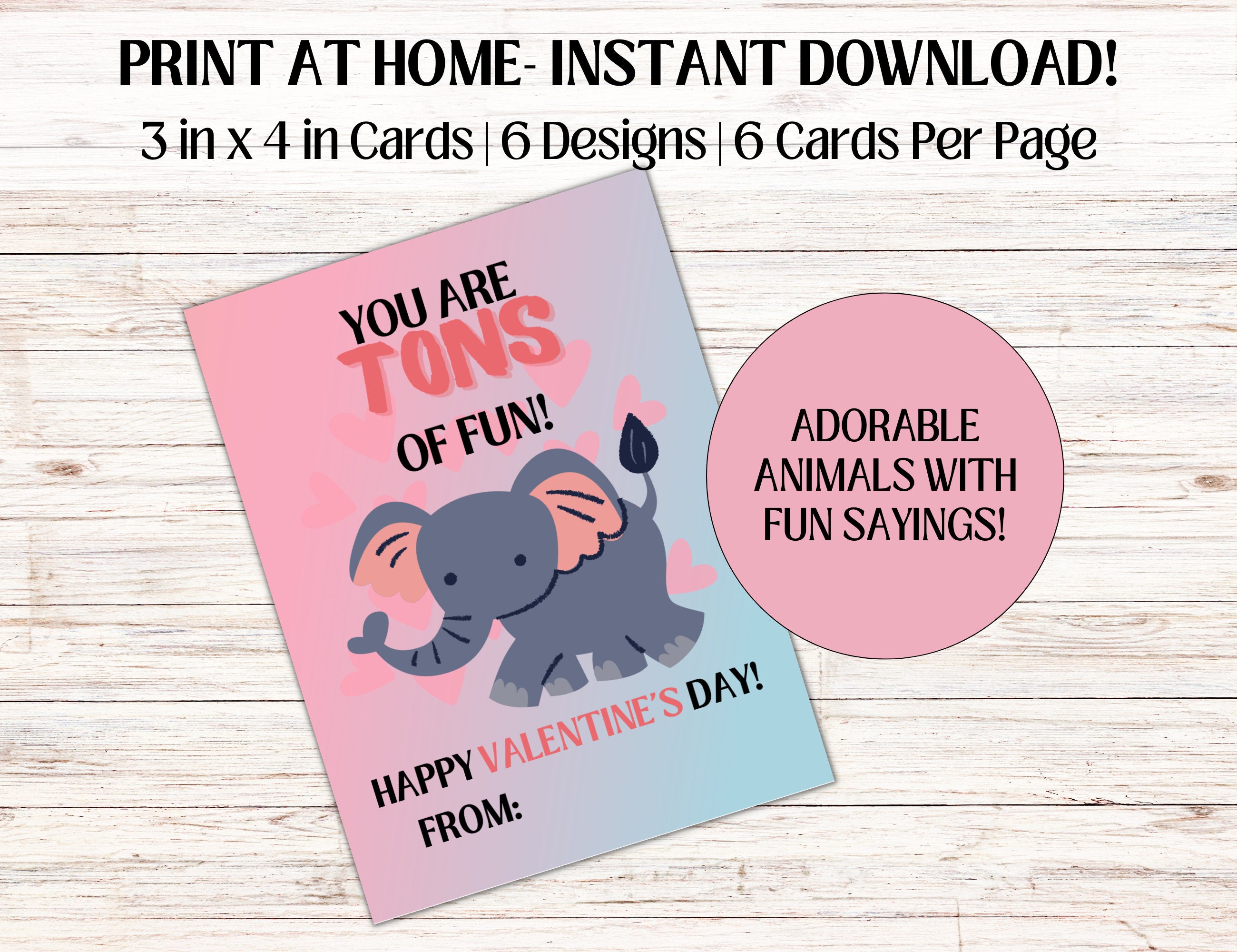 Animal Valentine Printable Cards for Kids| Wild Animal Valentine's Day ...