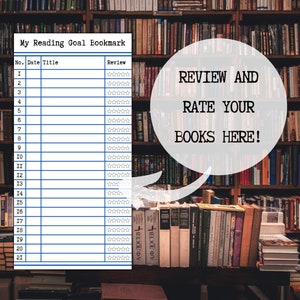 Printable Bookmark Tracker | Printable Reading Tracker | Library Card ...