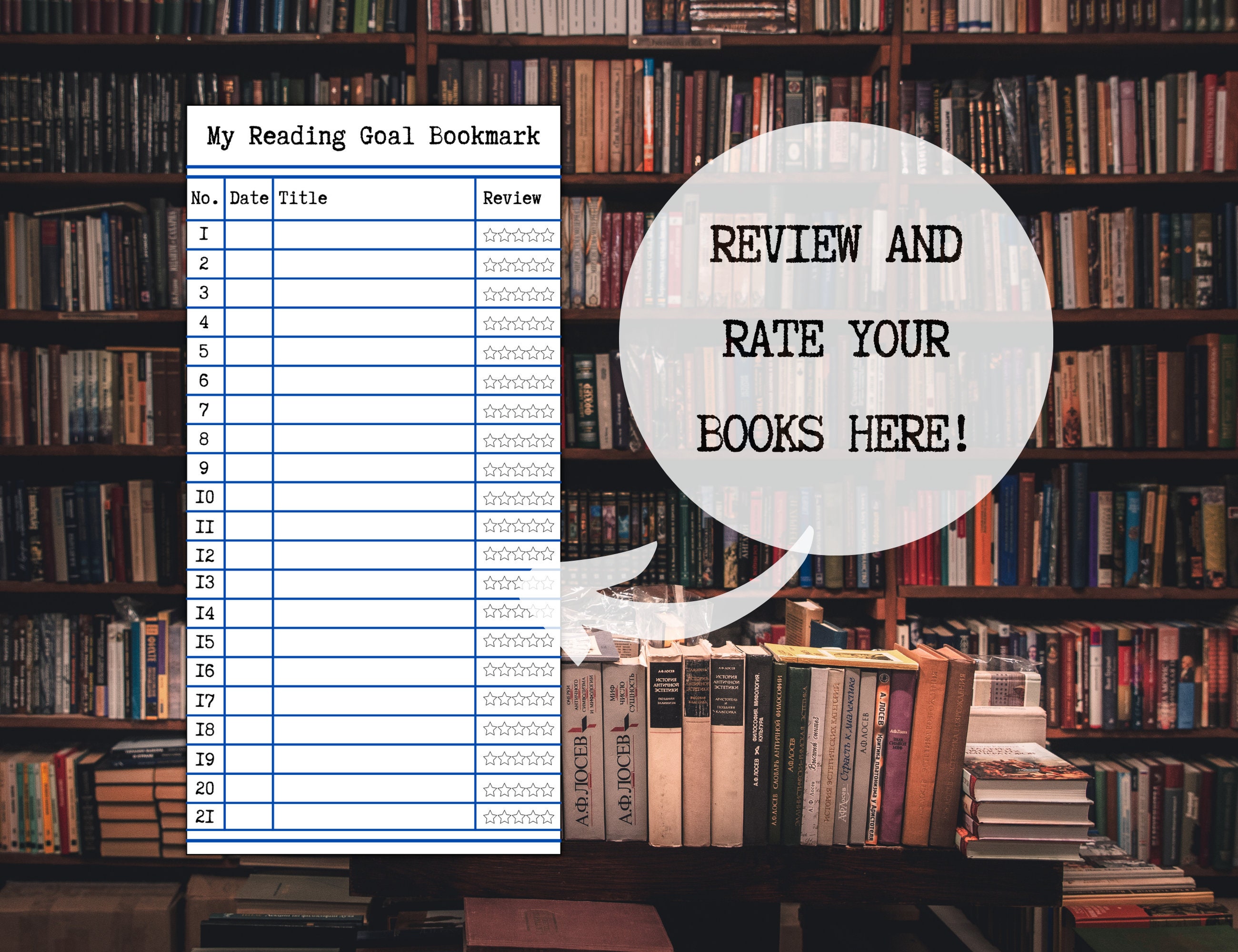 Printable Bookmark Tracker | Printable Reading Tracker | Library Card ...