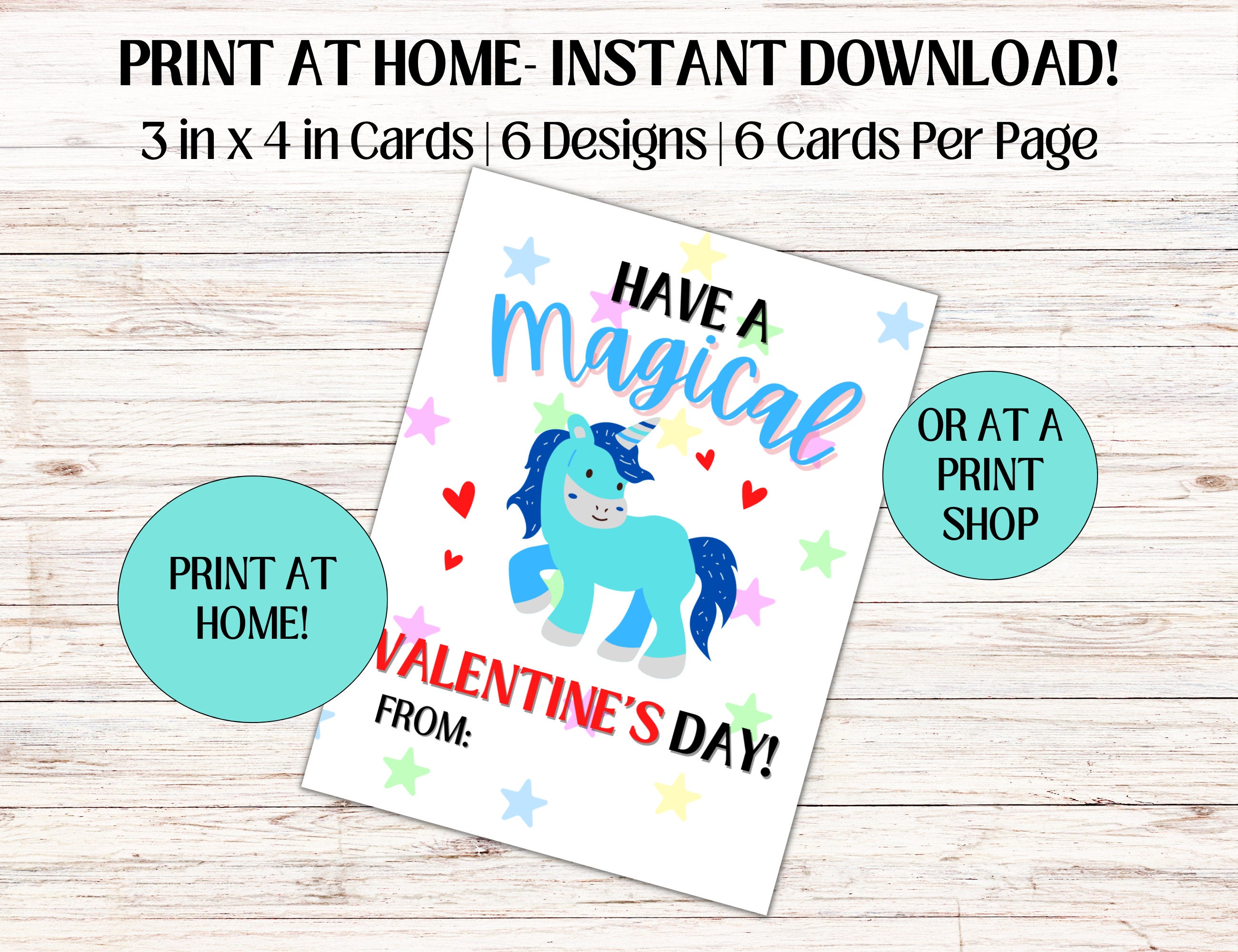 Unicorn Valentine Cards, Kids Valentine Cards, Printable School ...