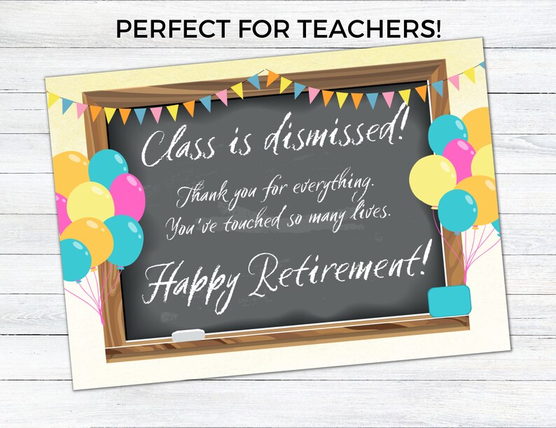Teacher Retirement Card | Retirement Card Printable | Farewell Card for ...