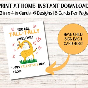 Wild Animal Valentine's Day Cards for Kids | Jungle Instant Printable ...