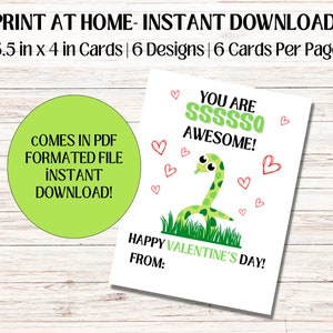 Wild Animal Valentine's Day Cards for Kids | Jungle Instant Printable ...