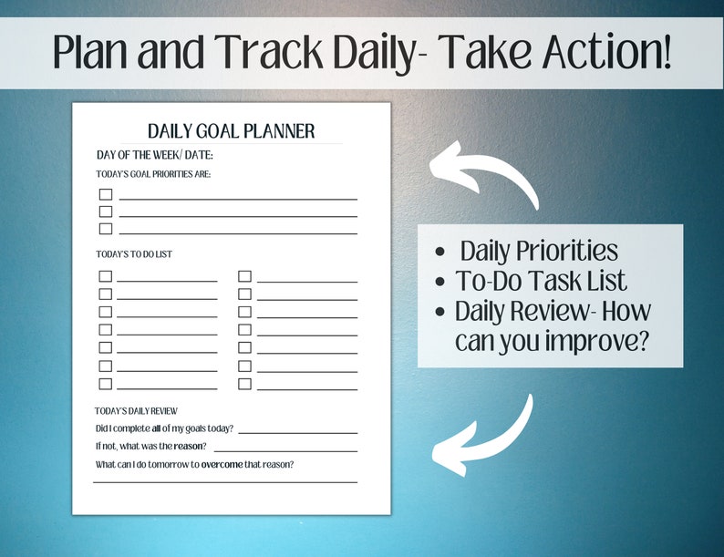 90 Day Goal Planner, Initiative Tracker, ADHD Planner Printable, Task ...