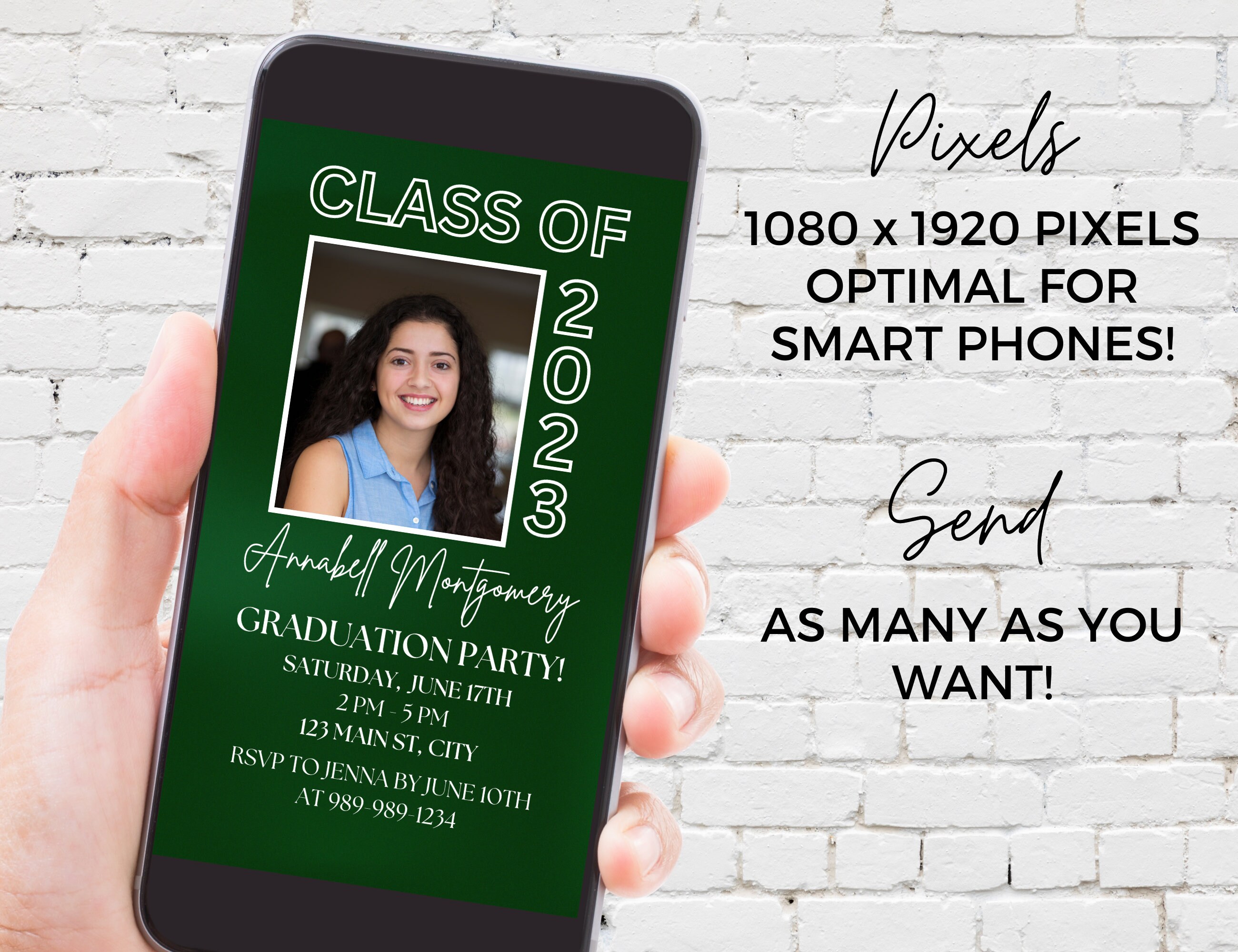 Graduation Evite Graduation Invitation Template Digital Graduation ...