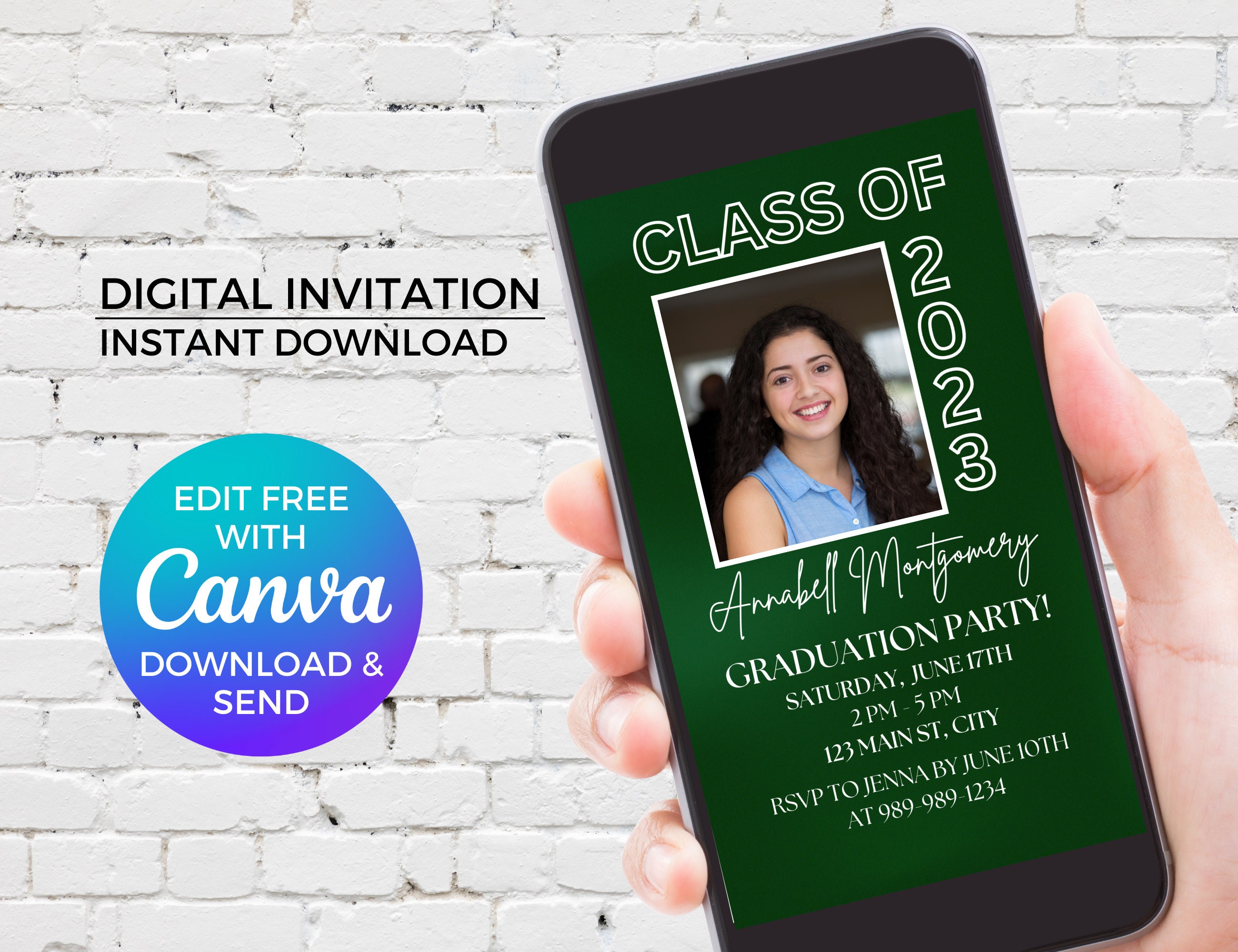 Graduation Evite Graduation Invitation Template Digital Graduation ...