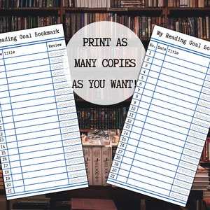 Printable Bookmark Tracker | Printable Reading Tracker | Library Card ...