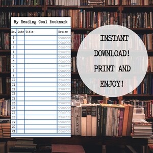 Printable Bookmark Tracker | Printable Reading Tracker | Library Card ...